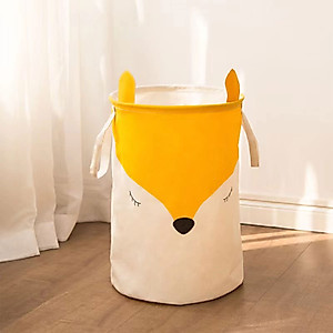 2 Packs Nursery Laundry Hamper,Fox Storage Basket,Fox Basket,Round Laundry Basket,Laundry Basket,Fox Hamper,Animal Hamper,Animal Laundry Basket,Cute Babies Laundry Basket,Decorative Laundry Baskets