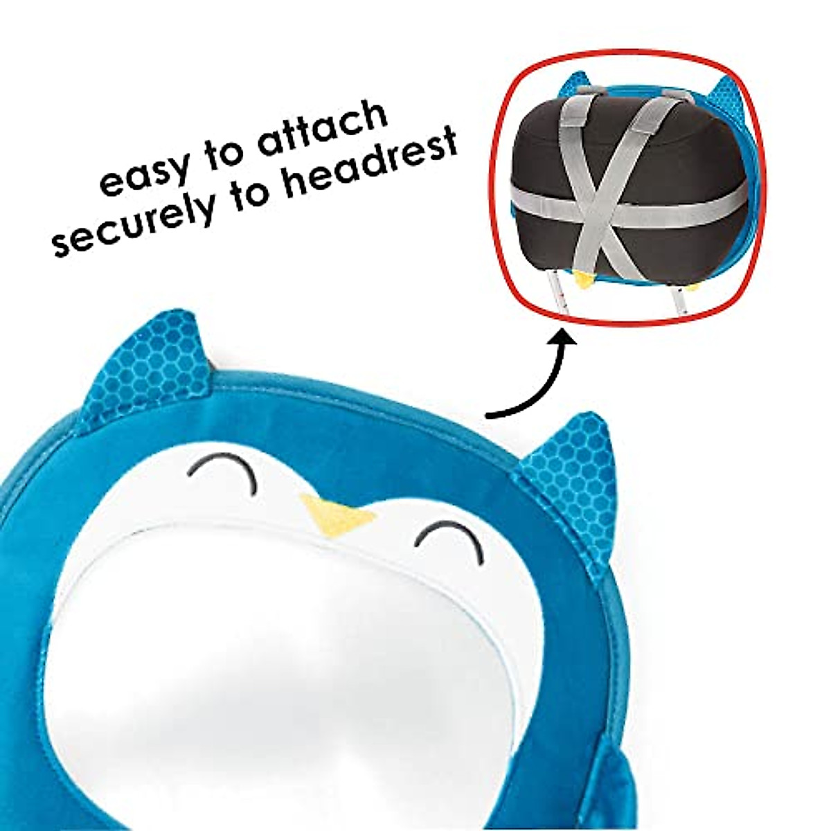 Diono Easy View Owl Character Baby Car Mirror, Safety Car Seat Mirror for Rear Facing Infant, Fully Adjustable, Wide Crystal Clear View, Shatterproof, Crash Tested