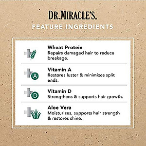 Dr. Miracle's Temple and Nape Gro Balm - For Healthy Hair Growth, Contains Wheat Protein, Aloe, Vitamin A, Vitamin D, Strengthens, Promotes Growth, 4 oz
