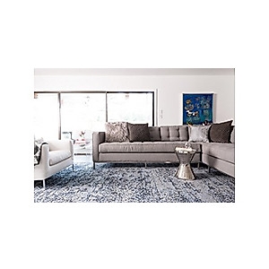 Loloi Viera Vintage Distressed Persian Area Rug, 5'3" x 7'7", Light Blue/Grey