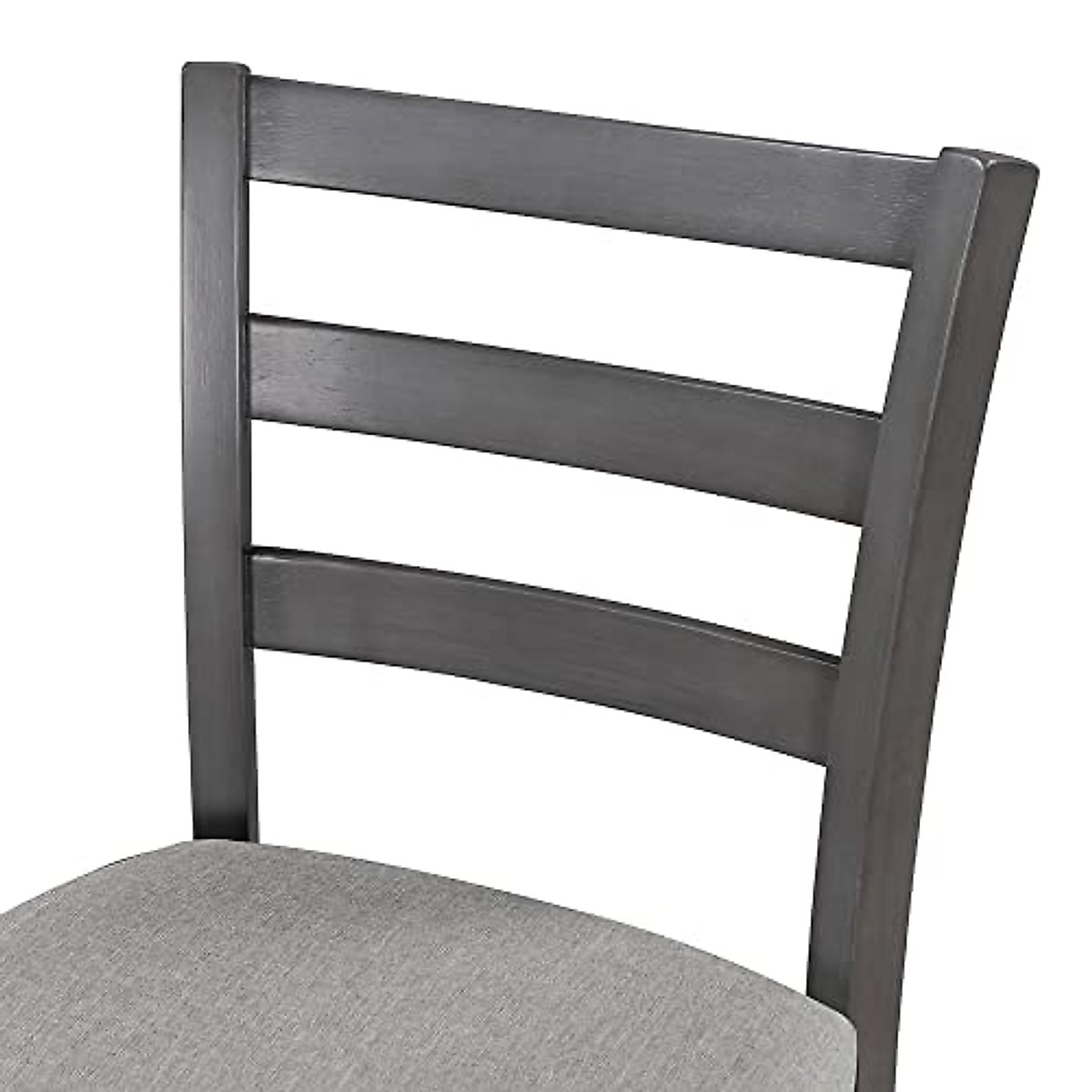 UMISOL 5 Piece Square Dining Table Set for Small Space, Farmhouse Style Counter Height Table Set with 2 Tier Storage Shelving and 4 Padded Chairs (Gray)