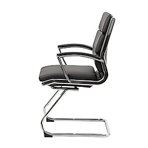 Boss Office Products Executive Mid Back CaressoftPlus Chair with Metal Chrome Finish in Black