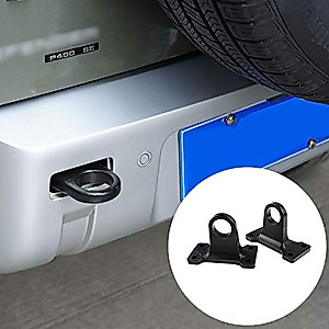 Aluminum Alloy Iron Rear Bumper Tow Hook Rescue Accessories 2PCS for Land Rover Defender 110 2020-2022 (Black)