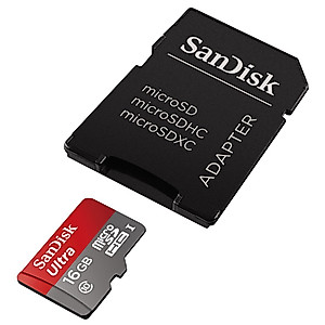 SanDisk Ultra 16GB UHS-I/Class 10 Micro SDHC Memory Card With Adapter- SDSDQUAN-016G-G4A [Old Version]