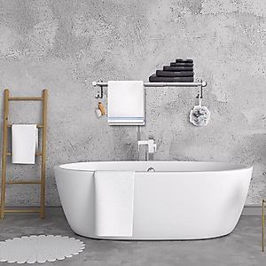 Tanice Double Towel Rail, Stainless Steel Towel Rail Retractable 40-70 Cm/15.75-27.56 Inch Towel Rack Wall Mounted with Screws for Bathroom and Kitchen