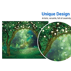 Funnytree 118" x 95" Spring Enchanted Garden Backdrop Forest Fairy Wonderland Woodland Background Wedding Baby Shower Birthday Party Banner Cake Smash Decor Studio Portrait Prop Photobooth