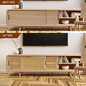 16" Width Cane Webbing, 3.3 Feet Cane Webbing Roll for Caning Project, Rattan Webbing, Caning Material for Chairs, Cabinet, Dresser, Furniture