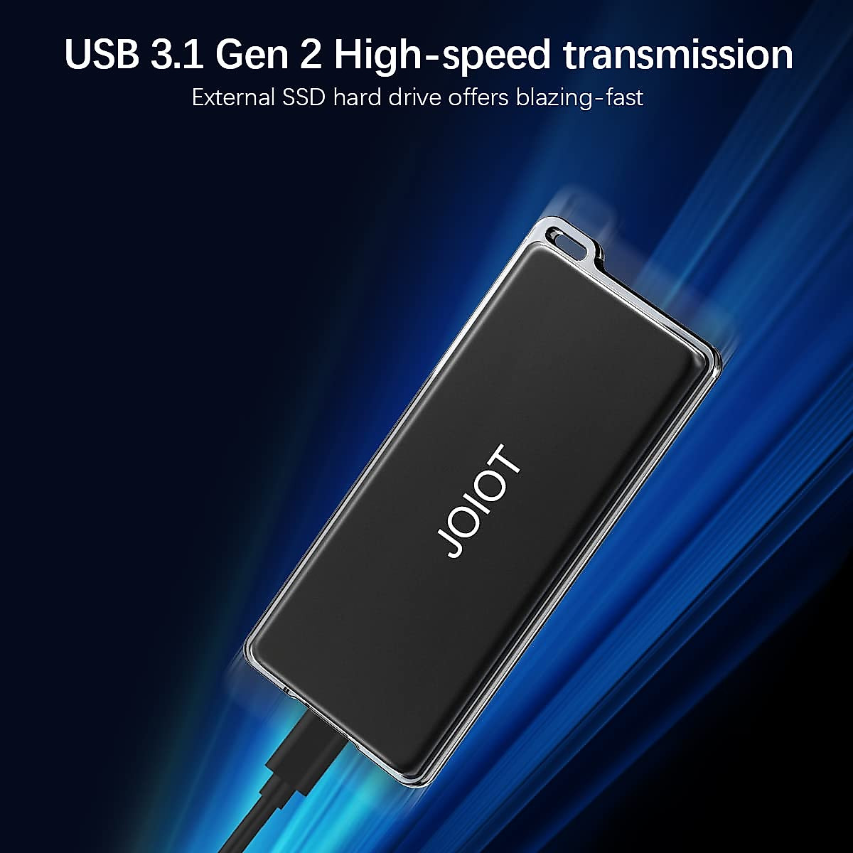 JOIOT 500G Portable External SSD USB 3.1 Type C Flash Drive External Solid State Drive Portable SSD Type A to C Cable for PC/Laptop/Mac/Android/Linux
