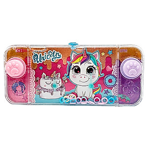 Water Games Handheld Water Ring Toy for Kids - 4 Pack of Unicorn Water Ring Toss Toy