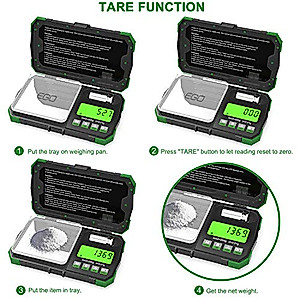 Gram Scale Pocket Size, 200/0.01g Small Scale w/Tray, Herb Coin Scale LCD Backlight Arrow Scale with USB Power Supply Port Read in 6 Units 50g Calibration Weight Included