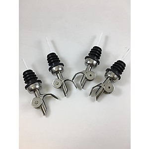 Weighted Stainless Steel Flip Top Lid Liquor Wine Free Flow Bottle Pourer Dispenser Olive Oil Pour Spouts