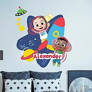 EGD Multiple Font Custom Name & Initial JJ & Cody CoComelon Kids Wall Decor | EGD X CoComelon Series | Personalized Wall Decal for Baby Girl or Boy | Multiple Sizes and Color Options
