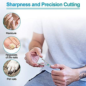 Thick Toenail Clipper – Vepkuso Wide Jaw Opening Oversized Stainless Steel Toenail Cutter with Nail File For Thick Nail, Extra Large Fingernail Toenail Trimmer for Men&Women