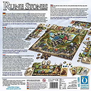 Queen Games Rune Stones Strategy Board Game, 2-4 Players, Family, Adults, Kids Ages 12+, Fantasy Strategy Game