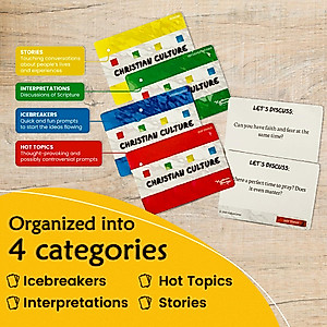 Kulture Games Christian Culture - The Game of Christian Conversations - Fun & Thought Provoking Conversation Starters About God, Christianity & Life – Christian Cards for Bible Study or Youth Groups