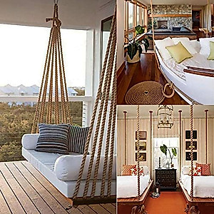 Natural Jute Rope Hemp Rope (3/8 in x 100 ft) Strong Jute Twine for Crafts Cat Scratch Post Hammock Decorating