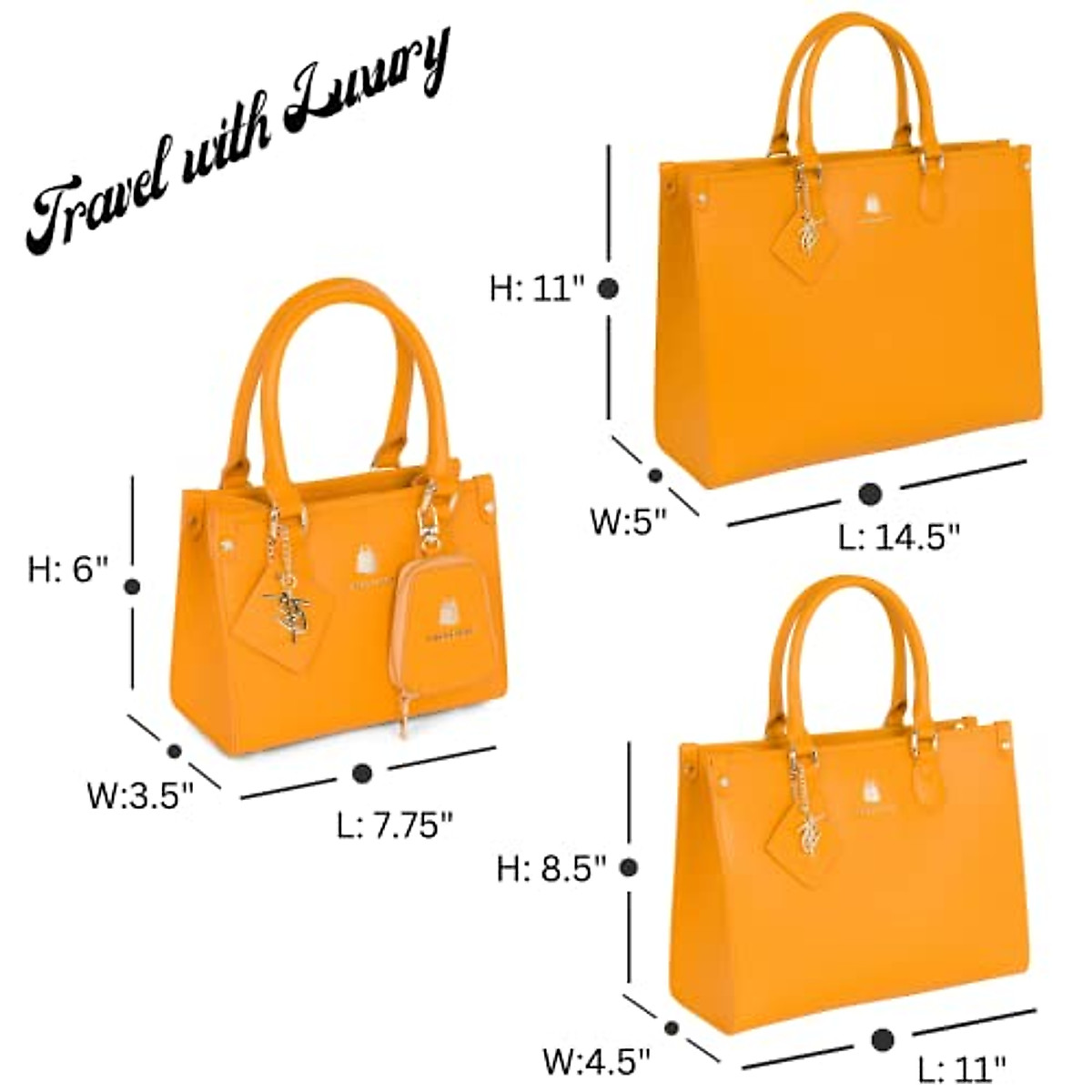 Tote&Carry's Box Bag, Fashion and Luxury Bag, Yellow, Small