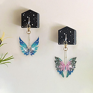 LUSandy 6pcs DIY 5D Colorful Angel Wings Diamond Painting Keychain Kits for Adults Double Sided Special Shape Angel Wings Diamond Art Key Chain Key Ring Set for Backpack Shoulder Bag Accessories
