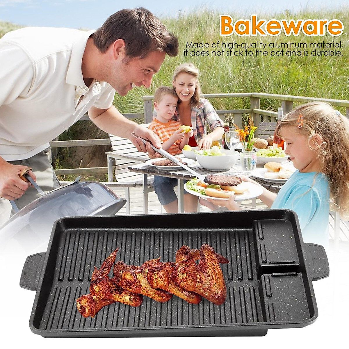 Nonstick Grill Pan, Round Skillet Grill Pan, Nonstick Cooking Skillet, Easy Clean Nonstick Surface, Grill And Griddle Combo, Kitchen Grilling Accessory, Nonstick Stove Top Grill Pan For Meats, Fish