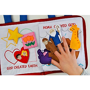 My Bible Quiet Book by My Growing Season | Interactive Fabric Activity Book for Kids | Educational Christian Toy for Toddlers & Preschoolers | Travel-Friendly and Sensory-Rich Soft Book