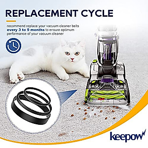 KEEPOW ProHeat 2X Revolution Belts Set Compatible with Bissell ProHeat 2X Revolution Pet Pro Cleaner 1986,1964,2007,2007P, Parts# 1606428, 1611129, 1611130