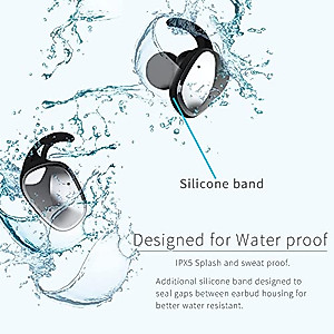 Wireless Earbuds Bluetooth, Wireless Headphones Bluetooth Earbuds with Earhook, Sport Earbuds with Microphone, Noise Reduction, IPX5 Waterproof, Fast Charging Case for Outdoor Running Workout (Black)