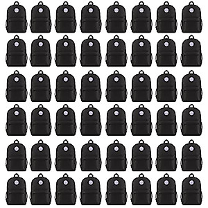 Yacht & Smith 48 Pack 17 Inch Wholesale Children's School Backpack, 12 Assorted Colors - Bulk Water Resistant Knapsacks For School Age Kids (48 Pack Black)