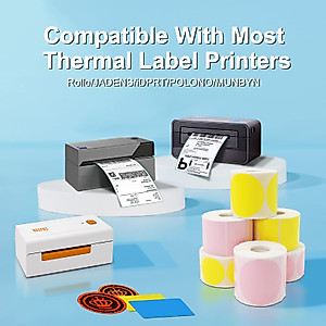 BEEPRT 2" Pink Direct Thermal Labels Stickers, Self-Adhesive Round Custom Thermal Stickers for Small Business Compatible with MUNBYN, JADNES, Rollo, iDPRT, Zebra Label Printers,1000 Labels