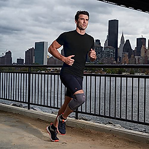 Tommie Copper Men’s Core Compression Short Sleeve Crew Neck Shirt | UPF 50, Breathable Base Layer for Sports, Gym & Support - Black - Large