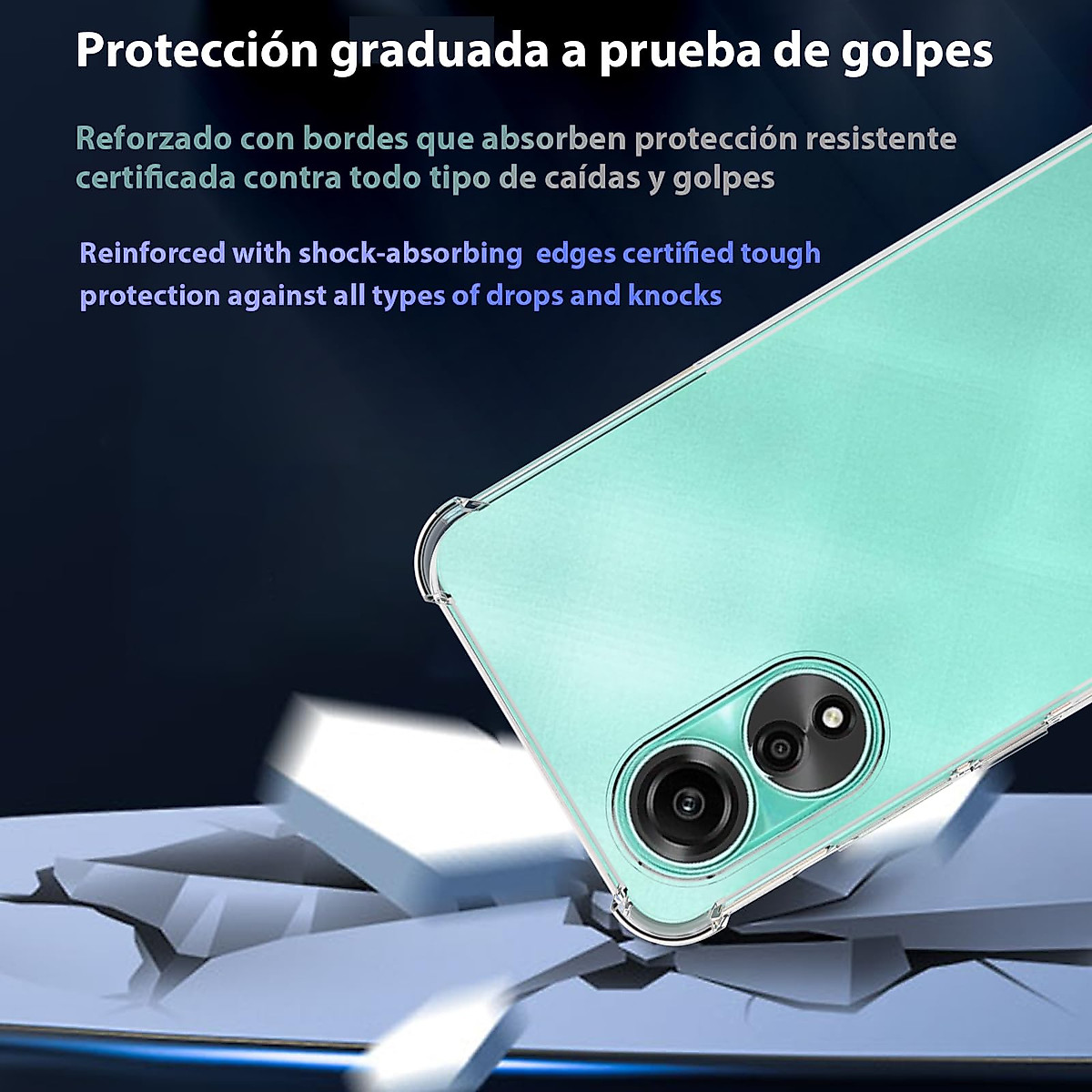 USTIYA Case for Oppo A78 4G Clear TPU Four Corners Protective Cover Transparent Soft