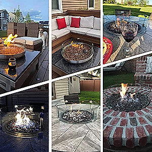 Fire Pit Wind Guard Round, Fire Pit Round Glass Wind Guard, Fire Table Wind Guard Round, Fire Pit Shield Round 23" x 6", by GFGRGD