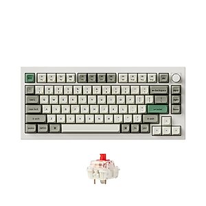 Keychron Q1 Max RGB QMK/VIA Custom Mechanical Keyboard, Full Metal Programmable Knob 2.4 GHz/Bluetooth/Wired Keyboard with Hot-Swappable Gateron Jupiter Red Switch for Mac Windows Linux - White
