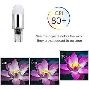 Makergroup T5 T10 Wedge Base LED Light Bulbs 12VAC/DC 1Watt Warm White 2700K-3000K for Outdoor Landscape Lighting Deck Stair Step Path Lights and RV Travel Tailer Lights 6-Pack