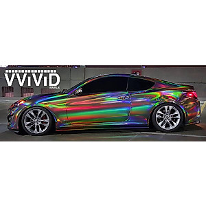 VViViD Black Holographic Vinyl Wrap Rainbow Finish Roll DIY Air-Release Adhesive Film (.5ft x 5ft)
