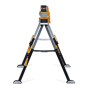 ToughBuilt - Folding Sawhorse - Sturdy, Durable, Lightweight, Heavy-Duty, 100% High Grade Steel - Adjustable up to 4x4 Size Support Arms - 1300 LB Capacity - (TB-C700) - 2 Pack