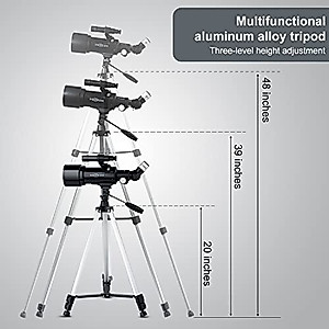 Telescope for Kids & Adults - 70mm Aperture 500mm AZ Mount Fully Multi-Coated Optics Astronomical refracting Portable Telescopes, with Tripod Phone Adapter, Carrying Bag, Remote Control