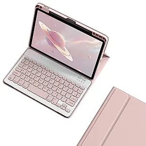 Keyboard Case for iPad Air 11 inch M2/ iPad Air 5th 4th Generation 10.9 Inch iPad Pro 11 inch 4th 1st/2nd/3rd Gen Magnetic Detachable Bluetooth Keyboard (Pink)