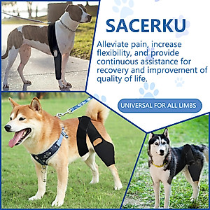 SACERKU Dog Knee Brace with Side Stabilizers for Dog ACL, Adjustable Canine Shoulder Leg Hip Wraps for Arthritis & Torn CCL, Wound Care & Loss of Stability from Arthritis (M, Black)