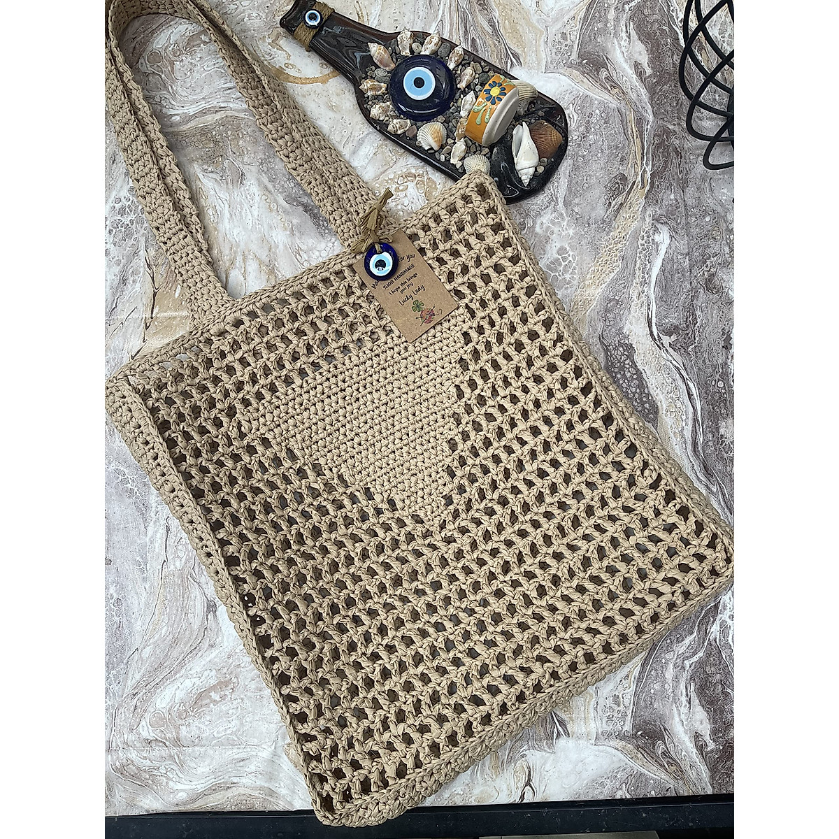 Crochet tote bag, customized bag handmade, crochet shoulder bag, eco friendly bag, crochet beach bag, hand woven bag