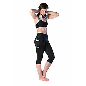 Skirt Sports Women's Lotta Breeze Capri Skirt - Skirt with Moisture-Wicking Capri Leggings, Black, M