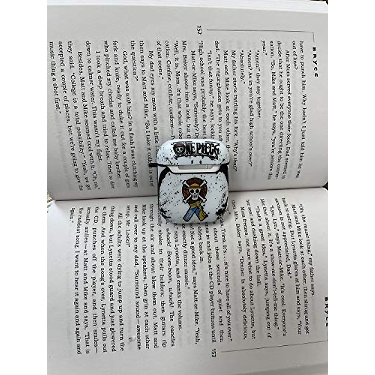 N-brand Be Applicable Case for Airpods 1&2,Cute Funny Cartoon Character TPU Cover ,(Designed for Kids Girl and Boys) (Luffy)