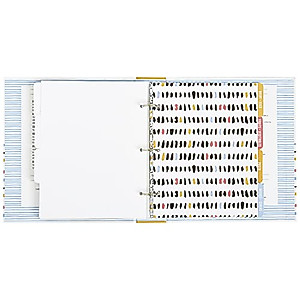 C.R. Gibson Bloom Pocket Page Book Binder with Recipe Index Cards, 8.5" W x 9.35" L, Multicolor