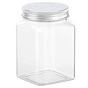 24 Ounce Clear Plastic Jars Storage Containers With Lids For Kitchen & Household Storage Airtight Container 3 PCS