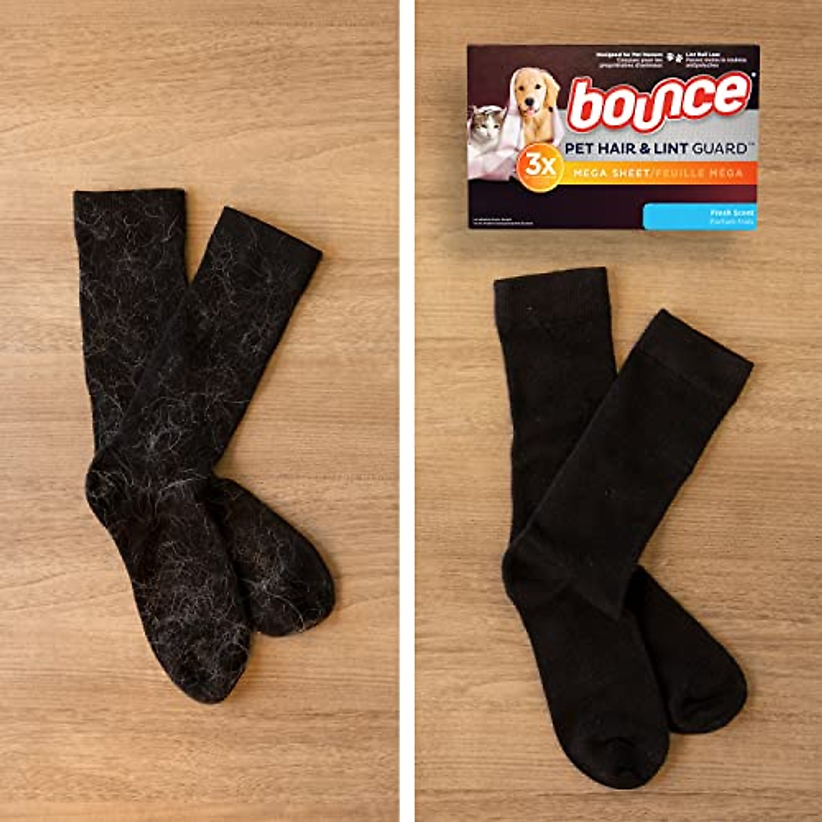 bounce Bounce Pet Hair & Lint Guard Mega Dryer Sheets with 3X Pet Hair Fighters, Fresh Scent, 60Count