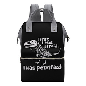 Dinosaur Skeletons Diaper Bag Backpack Large Capacity Mommy Bags Multifunction Nappy Bag Travel Back Pack Gray-Style