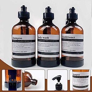 Wall Mounted Shower Soap Dispensers, Modern Shampoo and Conditioner Pump Bottles, Refillable Shower Pump Bottles for Bathroom (3 Pack)