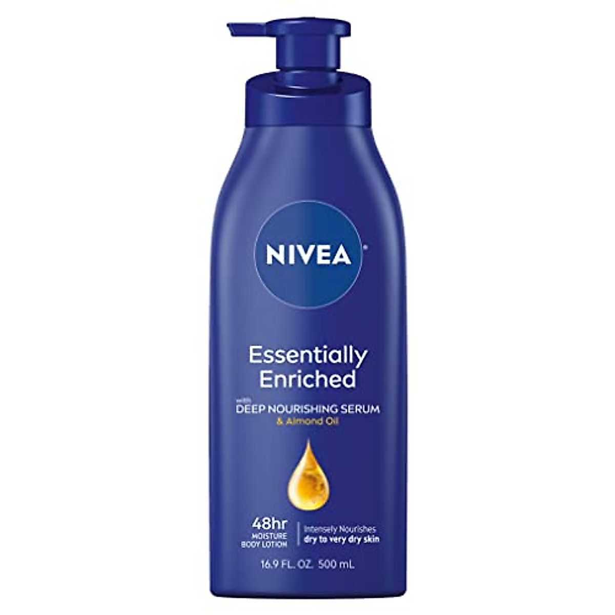 NIVEA Essentially Enriched Body Lotion for Dry Skin, Pack of 2, 16.9 Fl Oz Pump Bottles