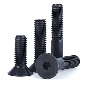 50 Pcs M6-1.0 x 16mm Flat Head Socket Cap Screws, Alloy Steel Grade 10.9, DIN 7991, Allen Socket Drive,Hex Drive,Black Oxide Finish (M6-1.0 x 16mm)