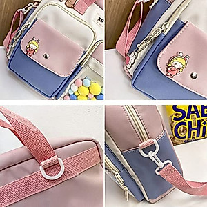 AZLNRMU Kawaii harajuku backpack crossbody bag with 3 pins bubbles teenage daypack gift for birthday Christmas (Yellow) General