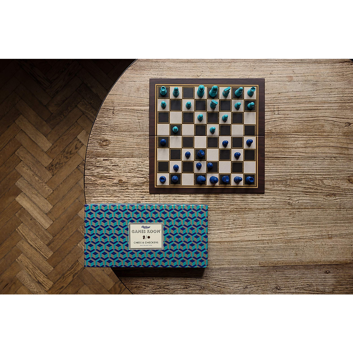 Ridley’s Classic 2-in-1 Chess and Checkers Set – Folding Family Board Games, Includes all Chess and Checkers Pieces, Ideal for Ages 8+ – Great Gift Idea